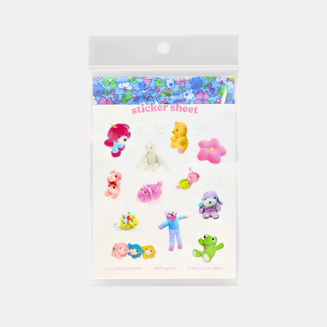 Plushie Sticker Sheet – Riley Grae Store