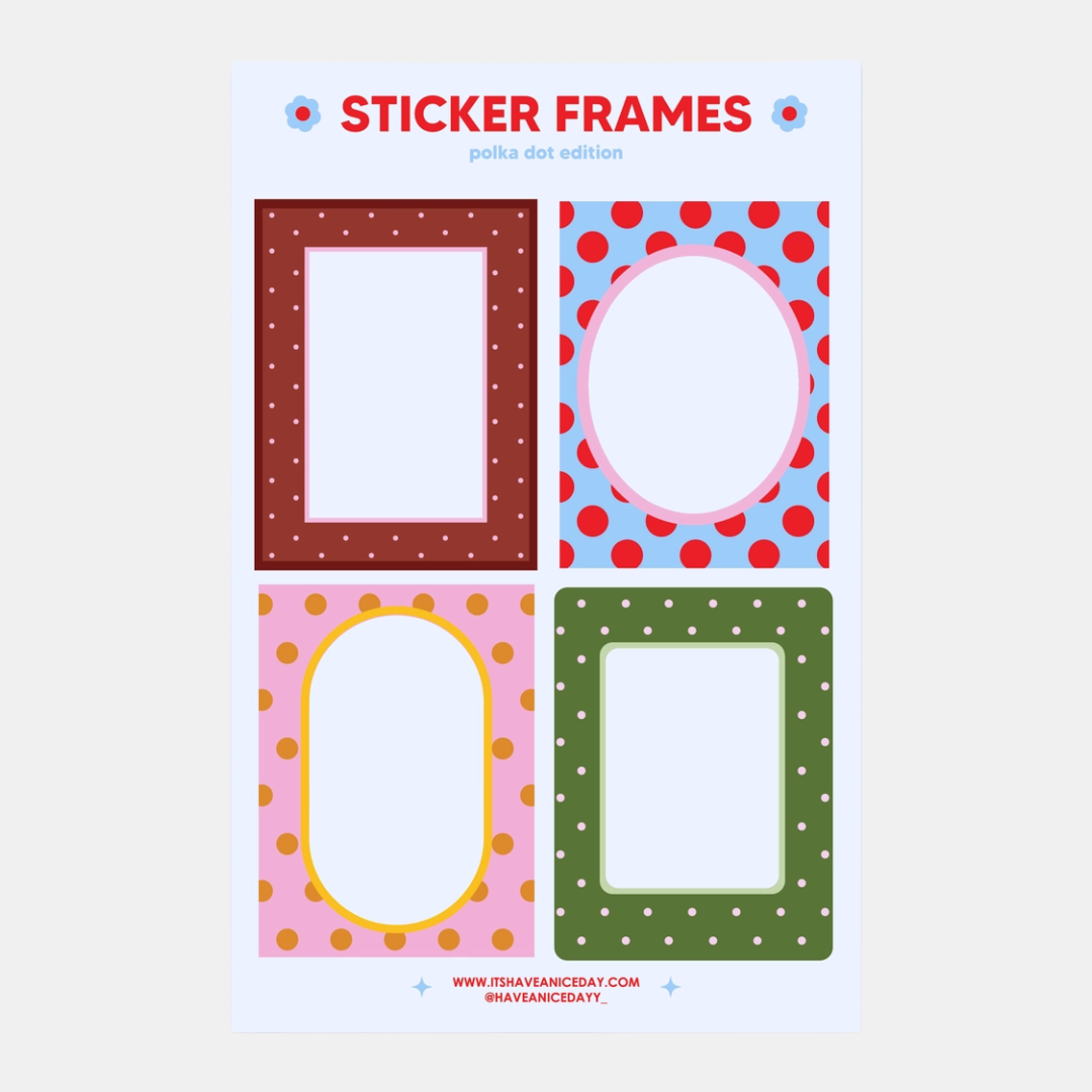 Polka Dot Sticker Frames – Riley Grae Store